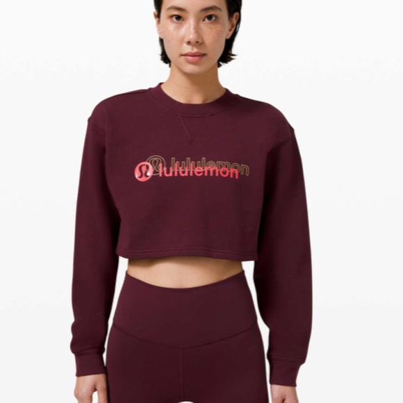 lululemon athletica | Tops | Rare Lululemon All Yours Cropped Crew Lunar New Year Cassis P2p 2 ...